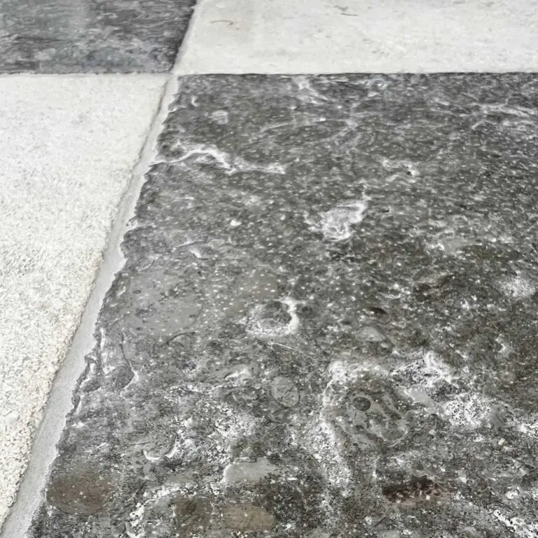 Old Paris limestone antiqued checkered floor - Natural Stone Consulting